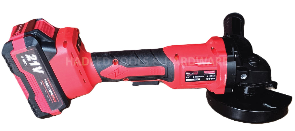 Cordless Angle Grinder: MasterPro 21V 4.0Ah with Double Battery ...