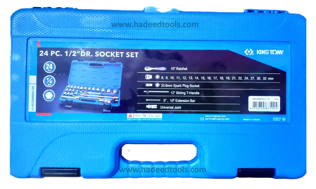 Buy King Tony Socket Set 24Pcs 4528MR04-QR 1/2" sq drive – Hadeed Tools ...