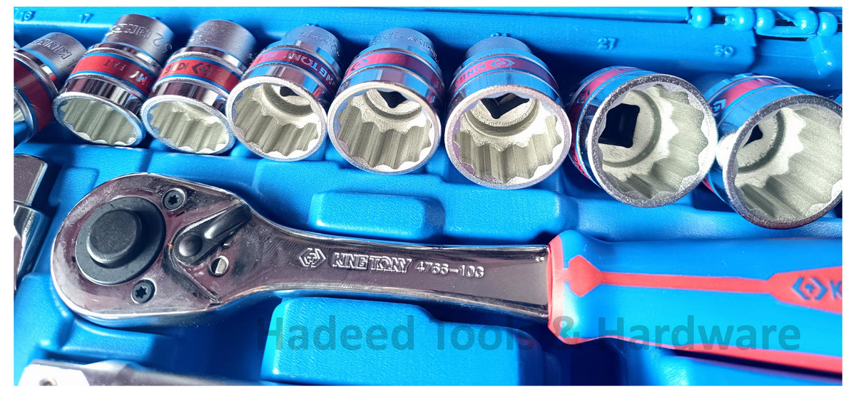 King Tony Socket Set 12 point 1/2" INCHES 3/8" to 1.3/16" Bi-Hex ...
