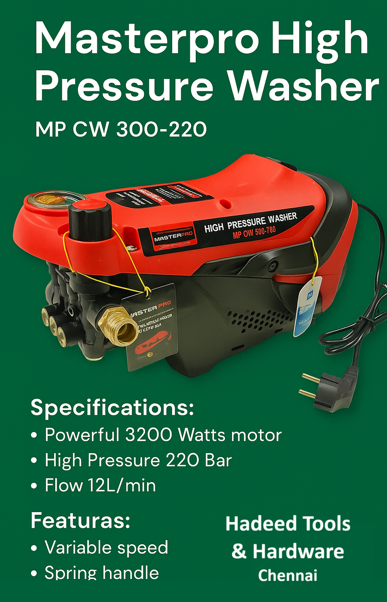 Masterpro High Pressure Car Washer 220 Bar | Portable 3200W – Hadeed ...