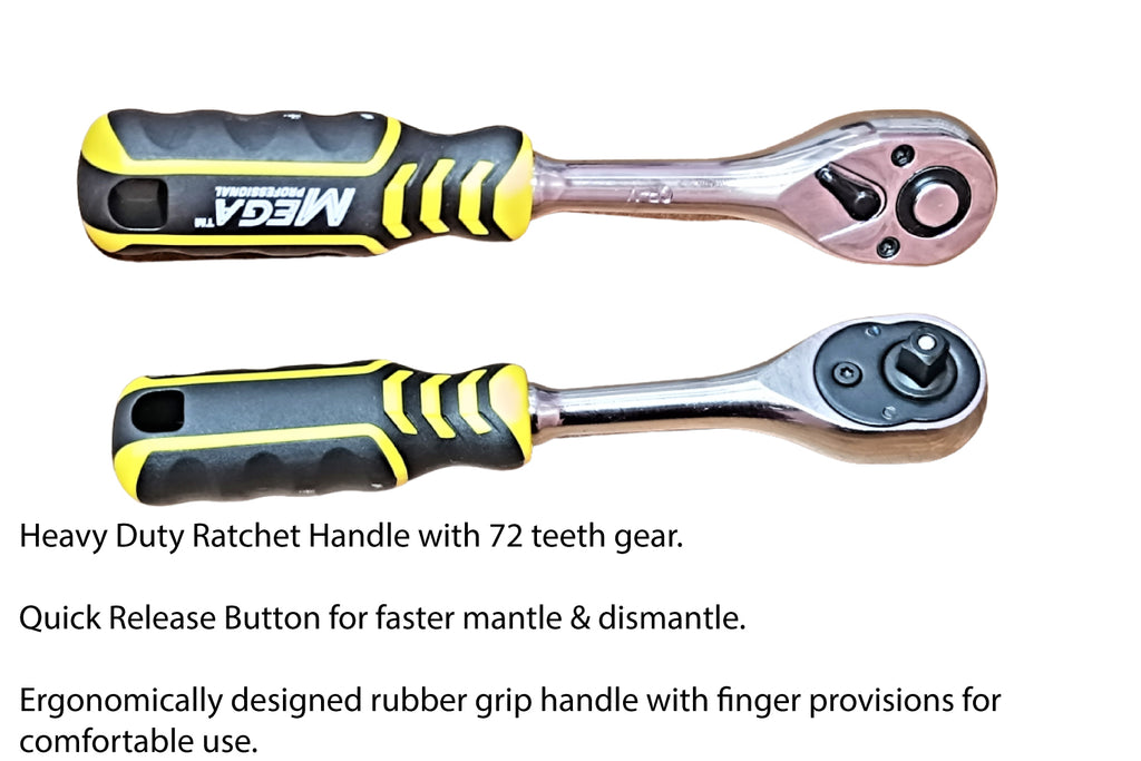 "Mega Brand 46-Piece Socket Set: Versatile Tool Kit for All Tasks ...