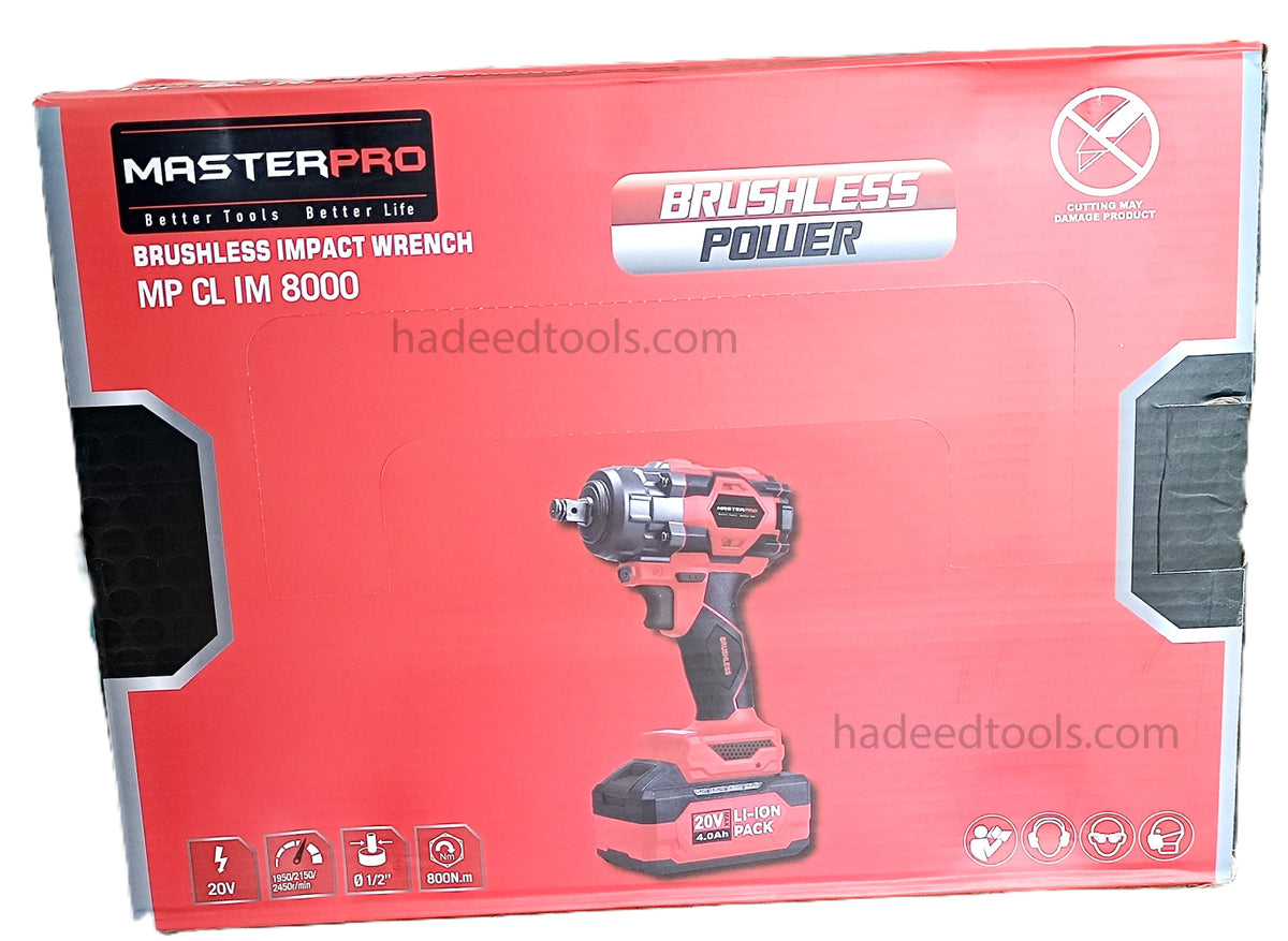Masterpro 20V 1/2" Cordless Impact Wrench – 800Nm – Hadeed Tools & Hardware