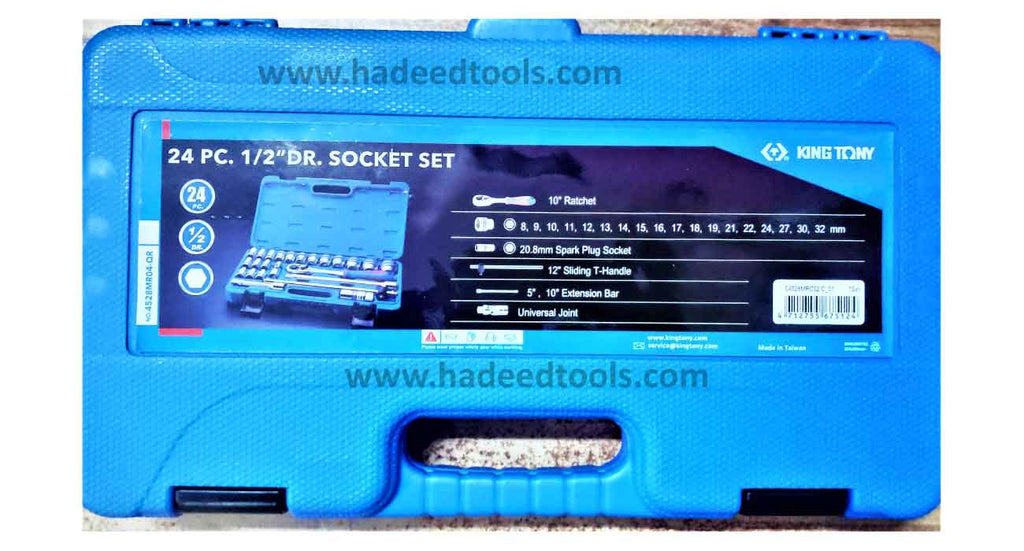 Buy King Tony Socket Set 24Pcs 4528MR04-QR 1/2" sq drive – Hadeed Tools ...