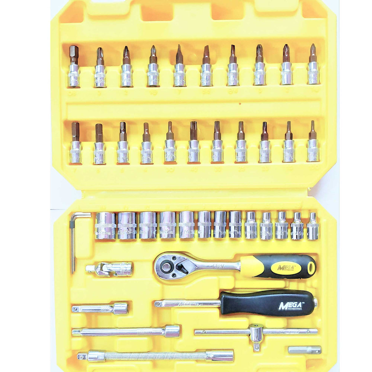 "Mega Brand 46-Piece Socket Set: Versatile Tool Kit for All Tasks ...